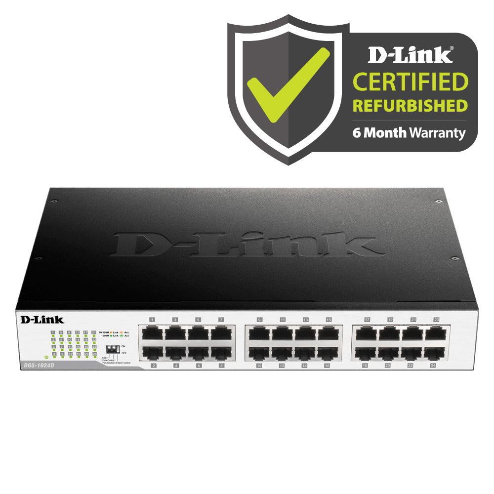 [Certified Refurbished] 24-Port Gigabit Unmanaged Switch - DGS-1024D/R ...