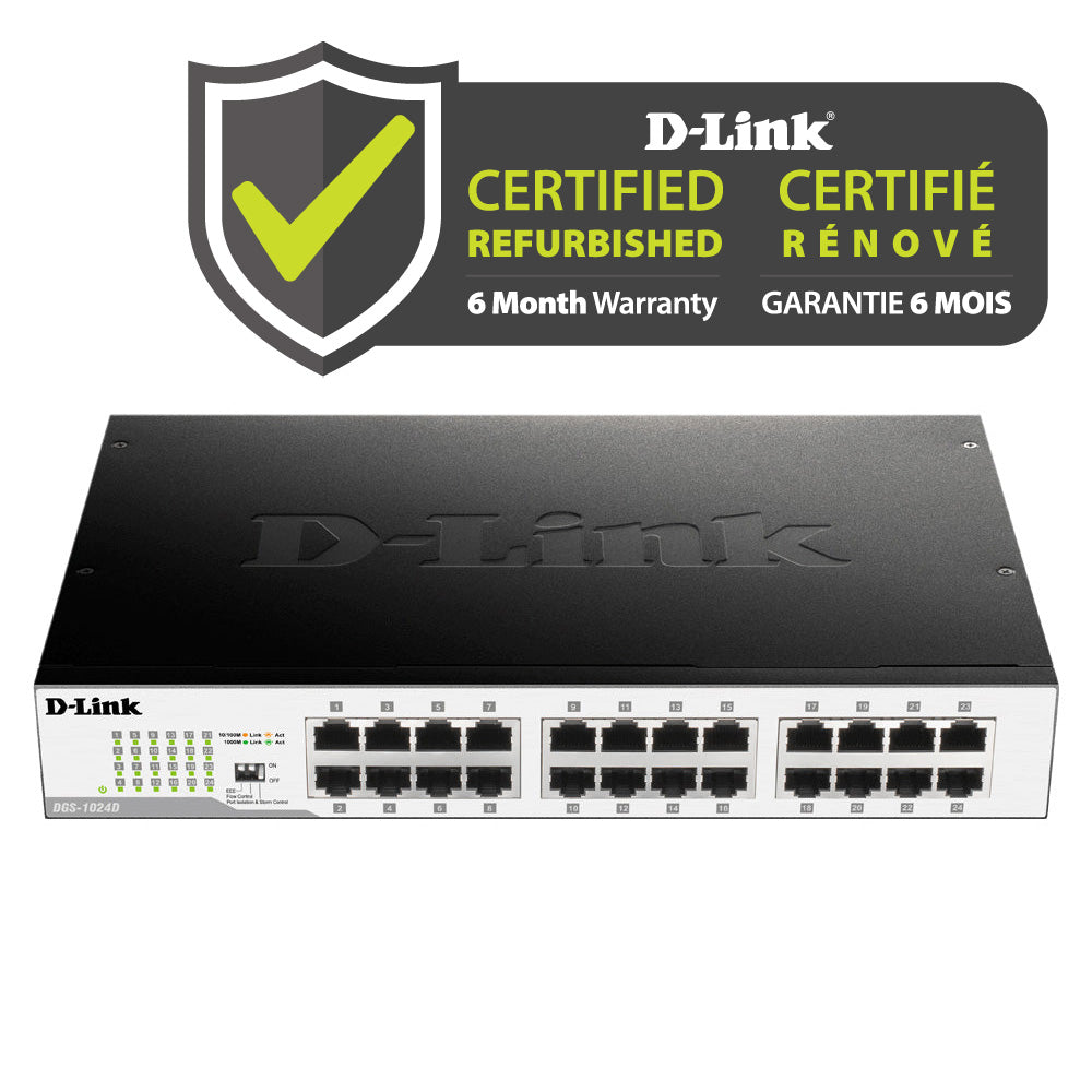 [Certified Refurbished] 24-Port Gigabit Unmanaged Switch - DGS-1024D/R ...