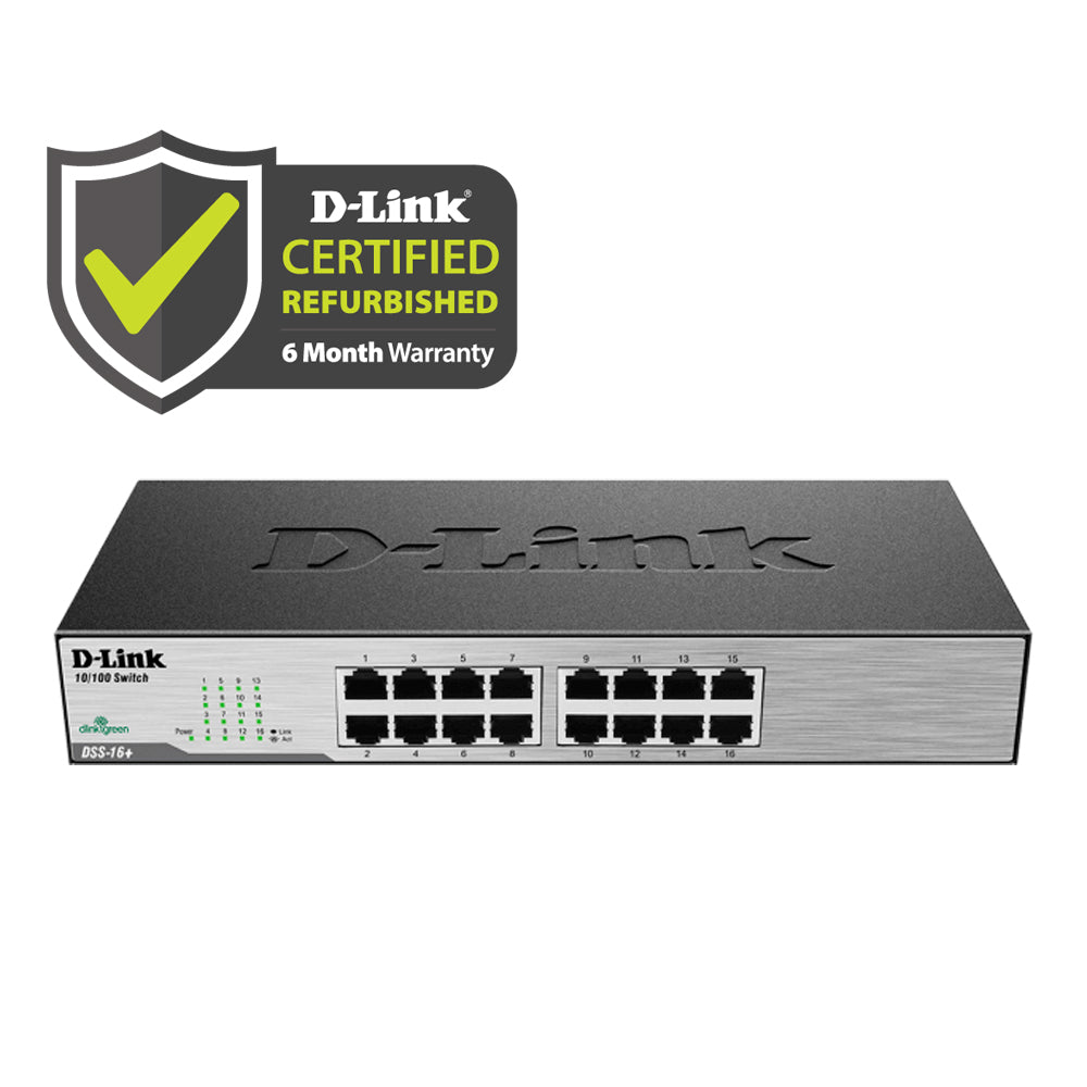 [Certified Refurbished] D-Link 16-Port Fast Ethernet Unmanaged Switch ...